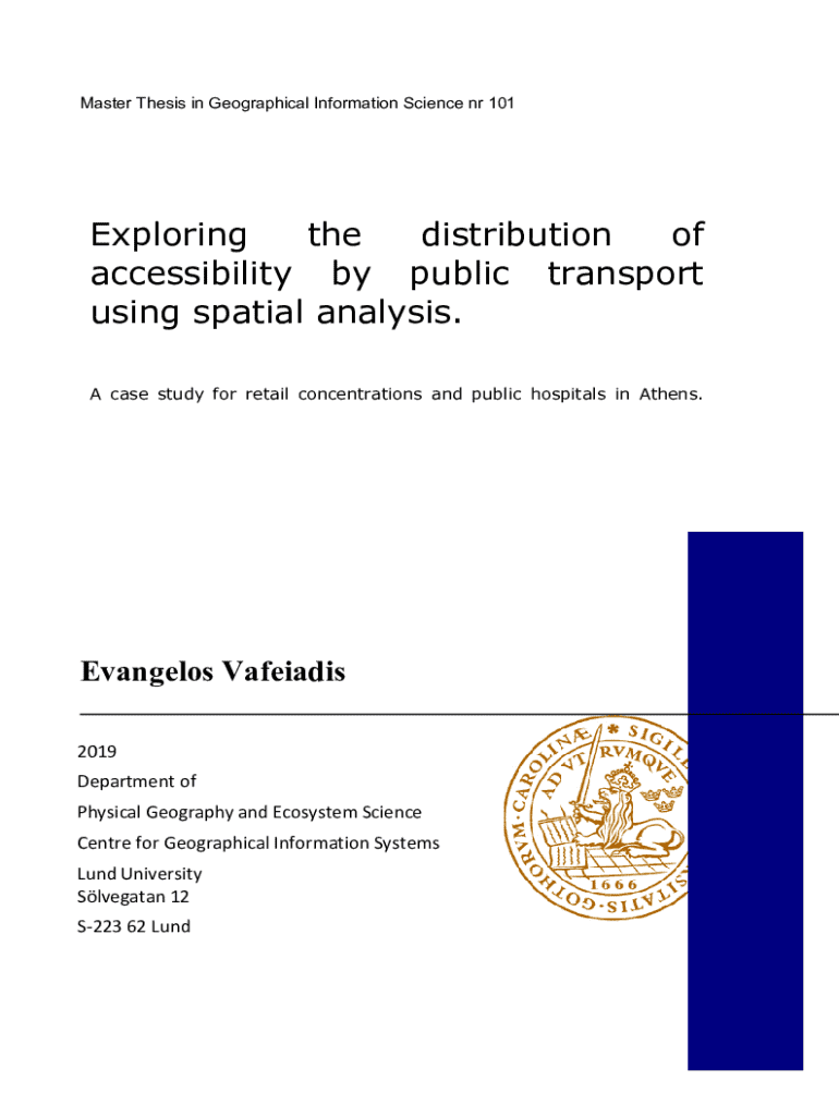 Fillable Online Exploring the Distribution of Accessibility by Public Transport Using Spatial ...