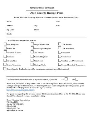 Fillable Online Open Records Request Form Fax Email Print - pdfFiller