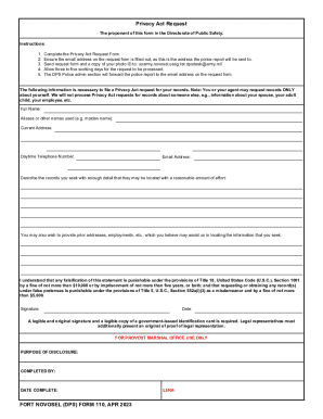 Fillable Online Privacy Act Request Form Fax Email Print - pdfFiller