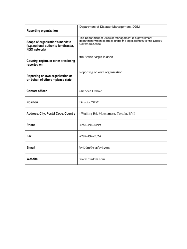 Fillable Online Department of Disaster Management, DDM, Fax Email Print - pdfFiller