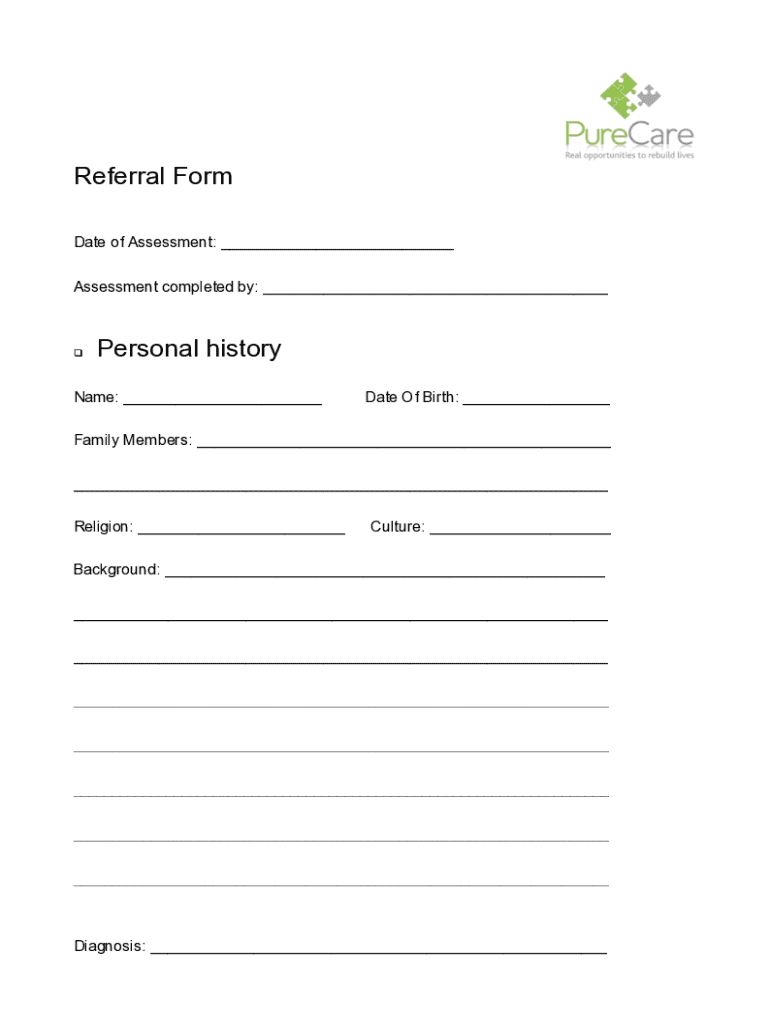 Fillable Online Referral Form Fax Email Print - pdfFiller