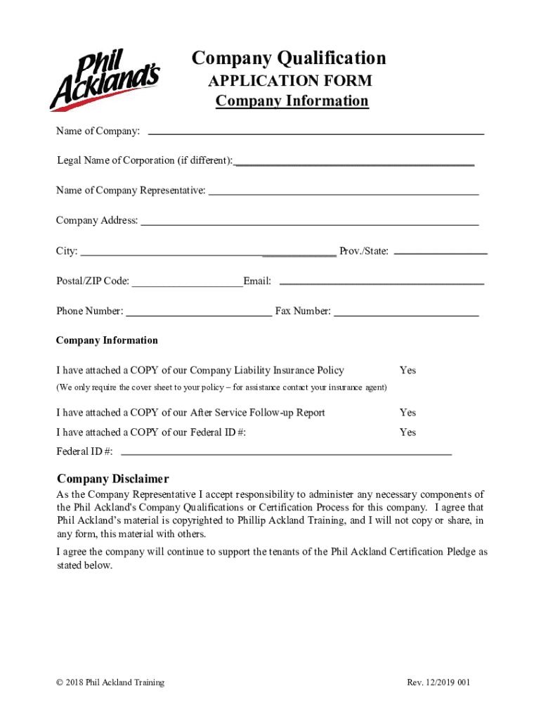Fillable Online Company Qualification Fax Email Print - pdfFiller