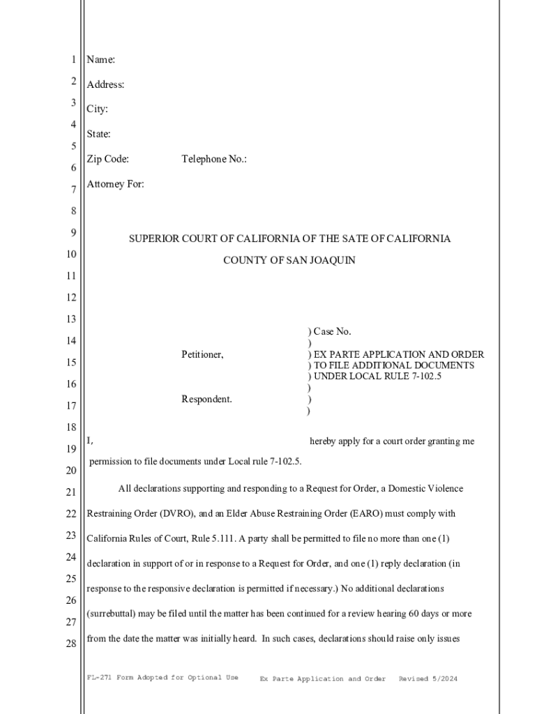 Fillable Online Ex Parte Application and Order Fax Email Print - pdfFiller