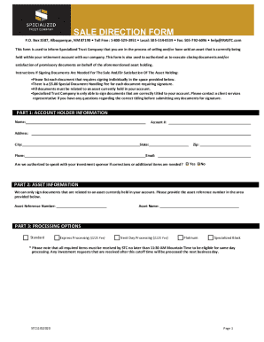 Fillable Online Sale Direction Form Fax Email Print - pdfFiller