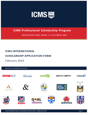 Fillable Online Icms International Scholarship - February 2025 Fax Email Print - pdfFiller