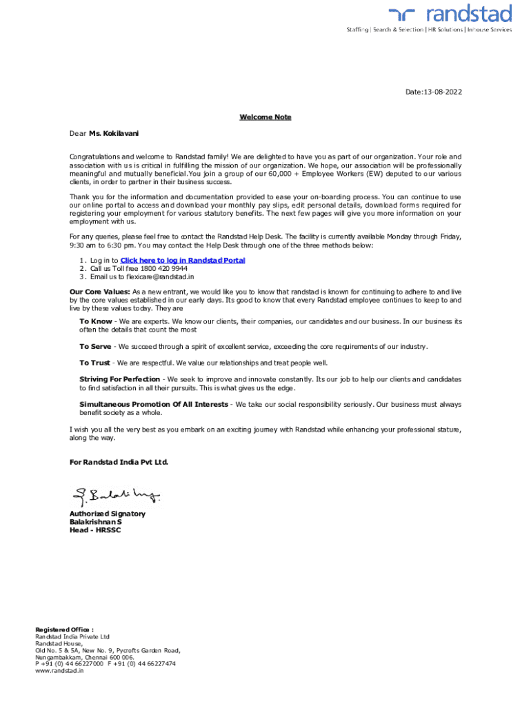 Fillable Online Welcome to Randstad Fax Email Print - pdfFiller