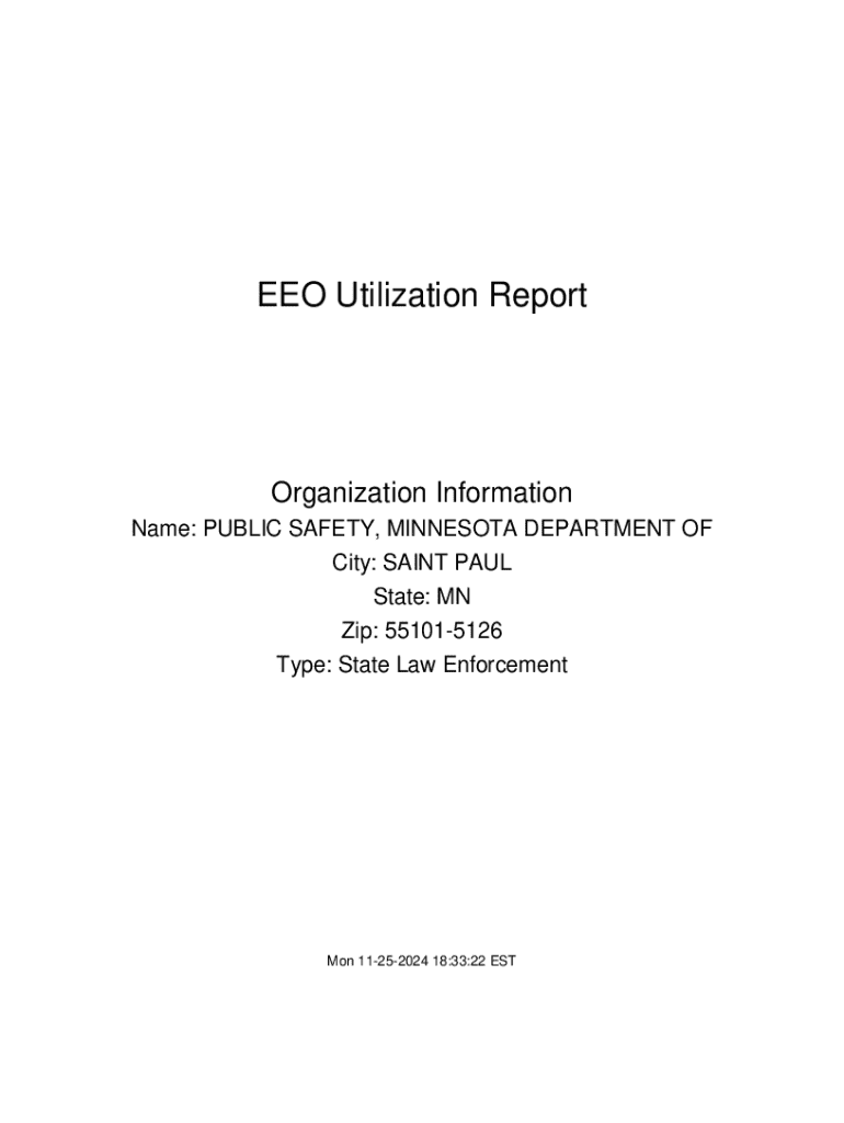 Fillable Online Eeo Utilization Report Fax Email Print - pdfFiller