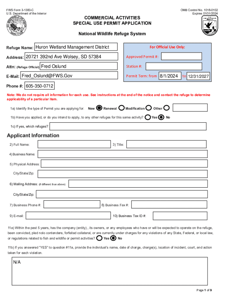 Fillable Online Farming Bid for Waterfowl Production Areas Fax Email Print - pdfFiller