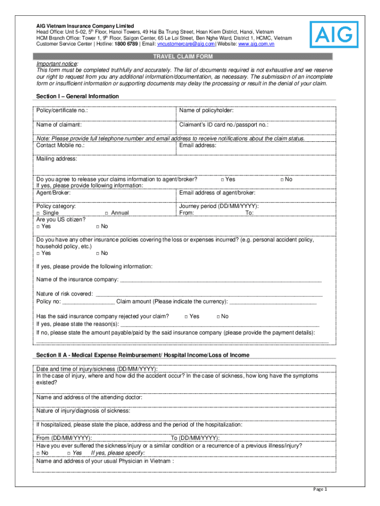 Fillable Online Travel Claim Form Fax Email Print - pdfFiller
