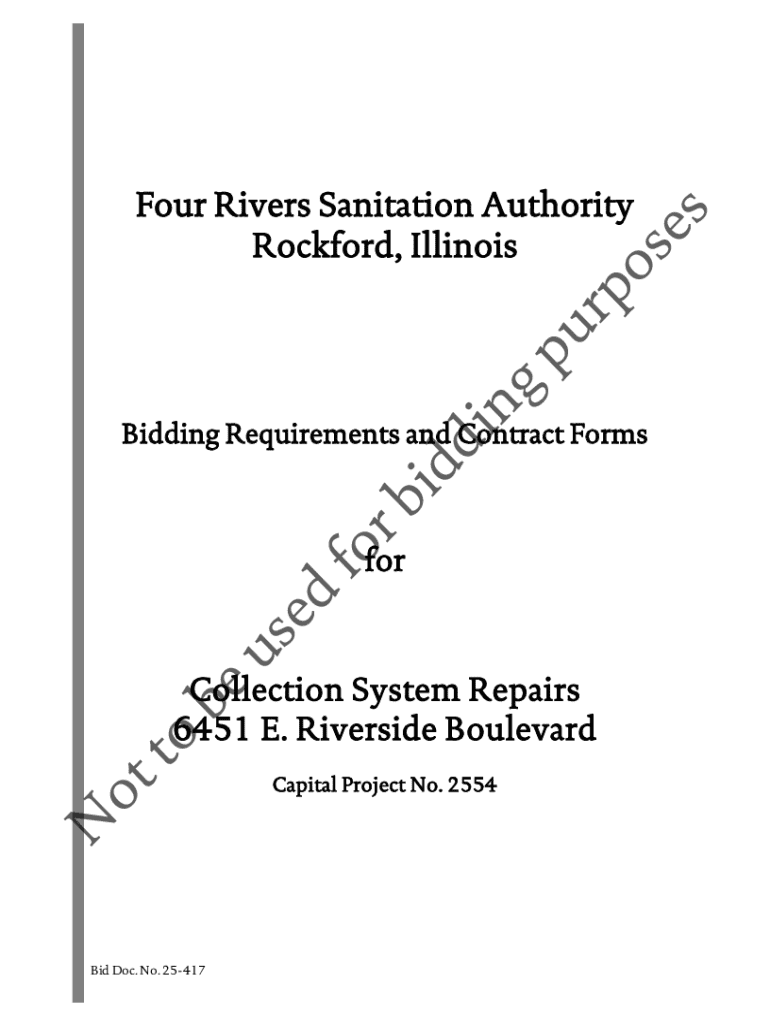 Fillable Online Bidding Requirements and Contract Forms for Collection System Repairs Fax Email ...