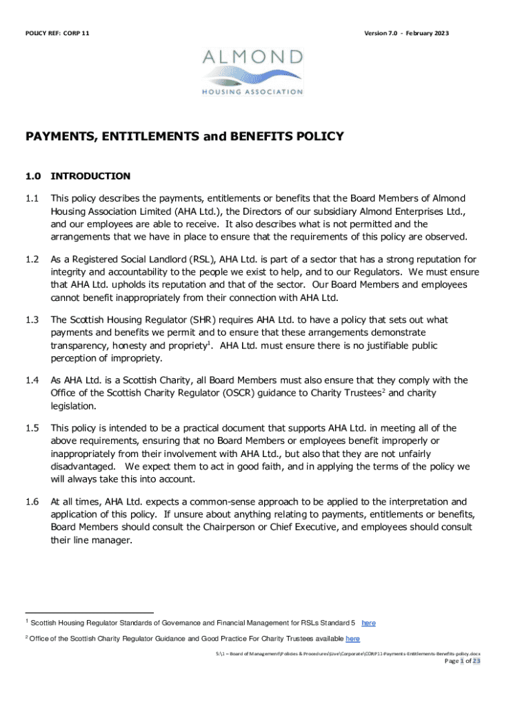 Fillable Online Payments, Entitlements and Benefits Policy Fax Email ...