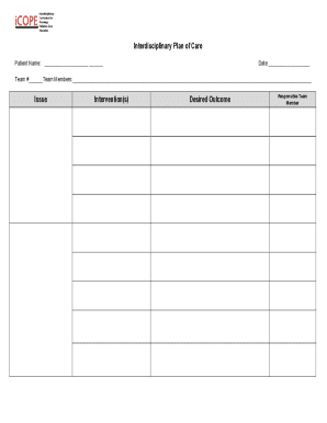 Fillable Online Interdisciplinary Plan of Care Fax Email Print - pdfFiller