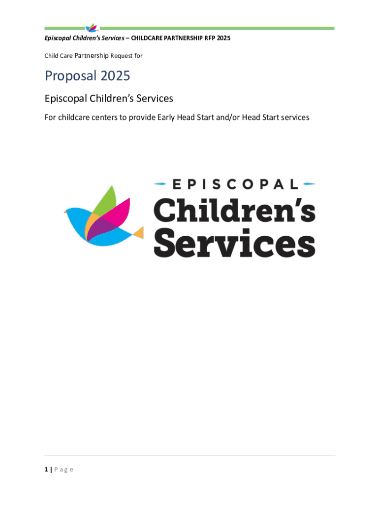 Fillable Online Episcopal Children’s Services – Childcare Partnership ...