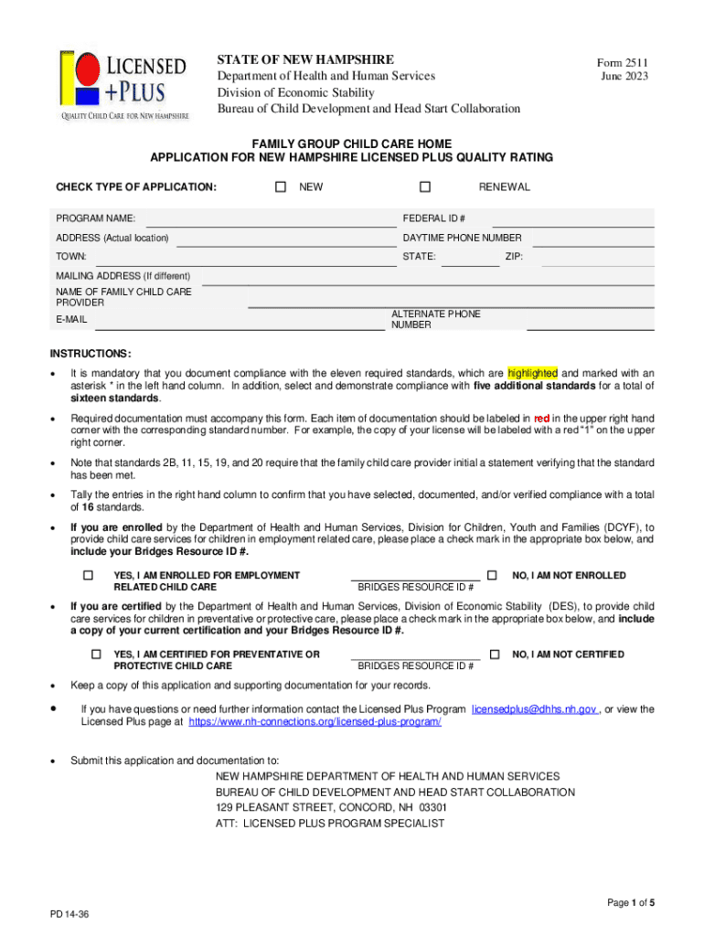 Fillable Online Family Group Child Care Home Application for New ...