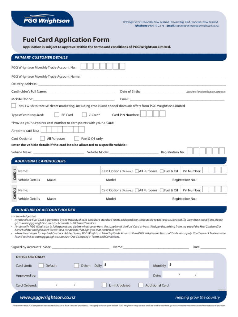 Fillable Online Fuel Card Application Fax Email Print - pdfFiller