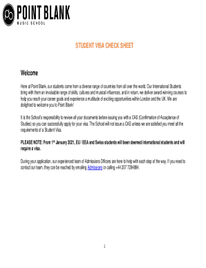Fillable Online Student Visa Check Sheet Fax Email Print - pdfFiller