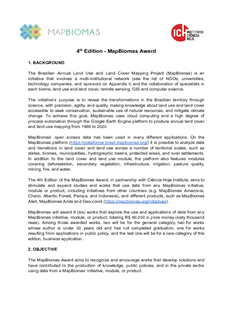 Fillable Online Mapbiomas Award Fax Email Print - pdfFiller