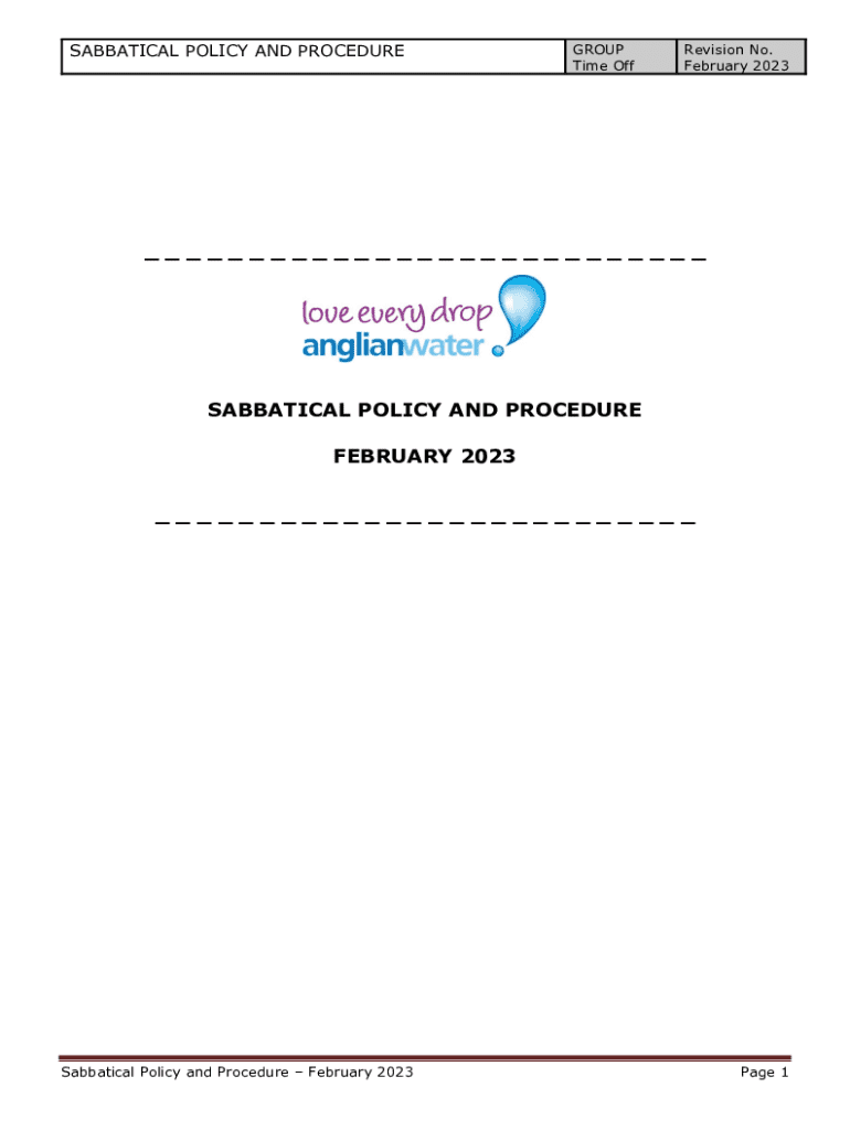 Fillable Online SABBATICAL POLICY AND PROCEDURE Fax Email Print - pdfFiller