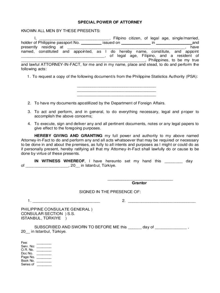 Fillable Online Special Power of Attorney Fax Email Print - pdfFiller