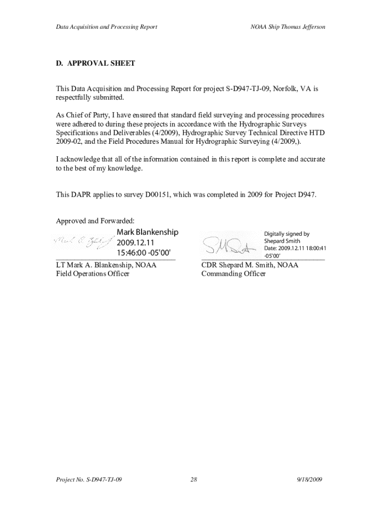 Fillable Online Data Acquisition & Processing Report for Noaa Ship Thomas Jefferson Fax Email ...