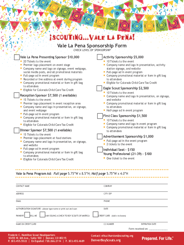 Fillable Online ¡scouting...vale La Pena! Fax Email Print - pdfFiller