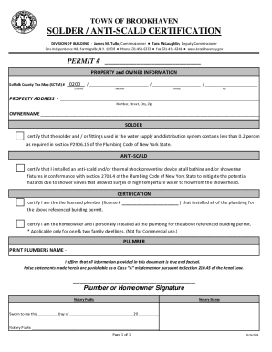 Fillable Online Solder / Anti-scald Certification Form Fax Email Print ...
