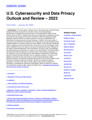 Fillable Online U.s. Cybersecurity and Data Privacy Outlook and Review – 2023 Fax Email Print ...