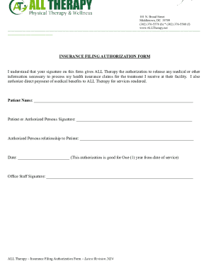Fillable Online Insurance Filing Authorization Form Fax Email Print - pdfFiller