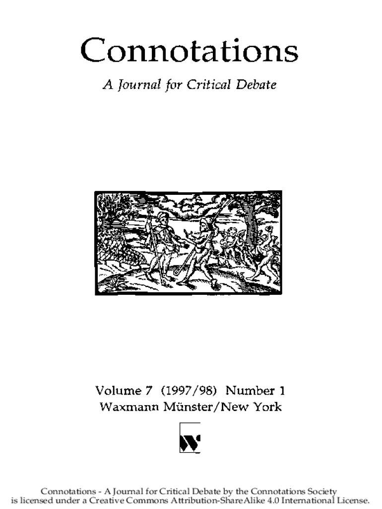 Fillable Online Connotations - a Journal for Critical Debate Fax Email Print - pdfFiller