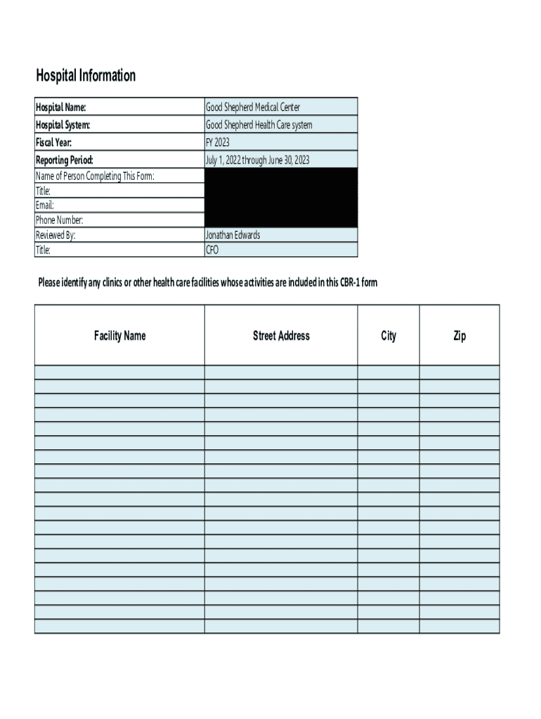 Fillable Online Community Benefit Report (cbr) for Fy 2023 Fax Email ...