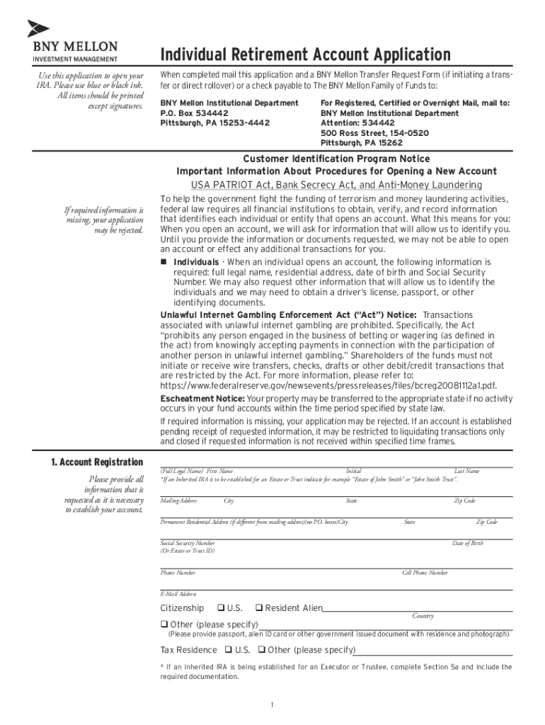 Fillable Online Individual Retirement Account (ira) Application Fax Email Print - pdfFiller