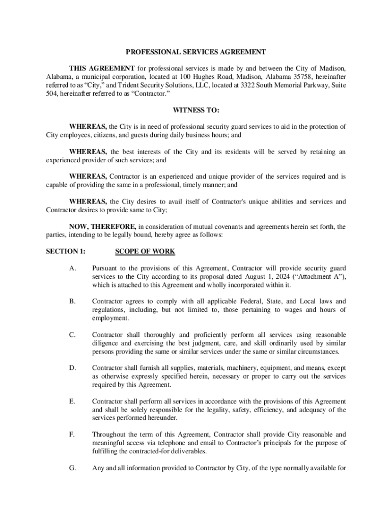 Fillable Online Professional Services Agreement Fax Email Print - pdfFiller