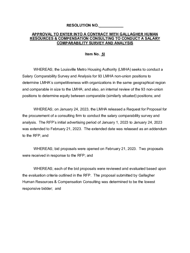 Fillable Online APPROVAL TO ENTER INTO A CONTRACT WITH GALLAGHER HUMAN Fax Email Print - pdfFiller