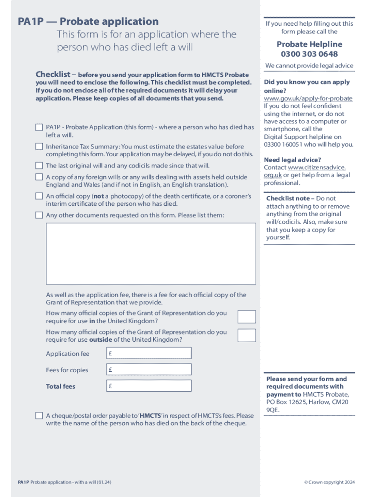 Fillable Online Probate Application Fax Email Print - pdfFiller