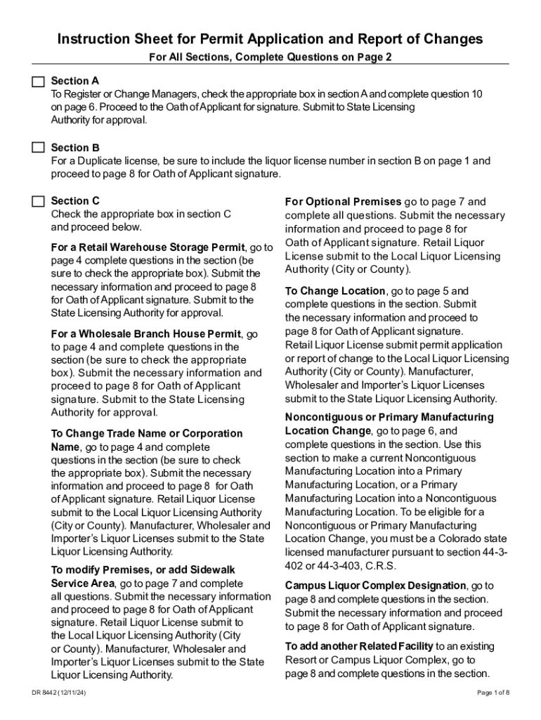 Fillable Online Instruction Sheet for Permit Application and Report of Changes Fax Email Print ...
