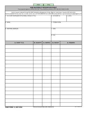 Fillable Online Ngb Form 13, Sep 2020 Fax Email Print - pdfFiller