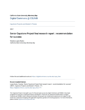 Fillable Online Senior Capstone Project Final Research Report Fax Email ...