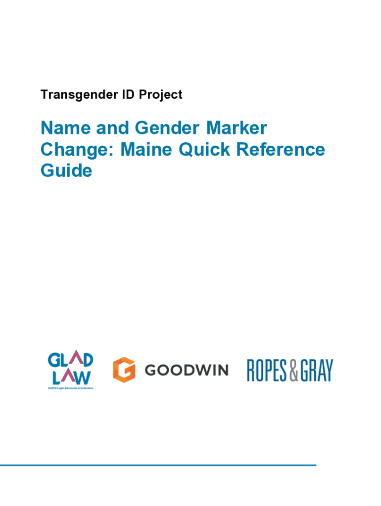 Fillable Online Transgender Id Project - Name and Gender Marker Change Guide Fax Email Print ...