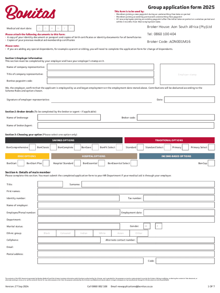 Fillable Online Group Medical Aid Application Form Fax Email Print - pdfFiller