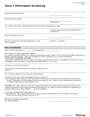 Fillable Online Participant Screening for View Study Fax Email Print ...