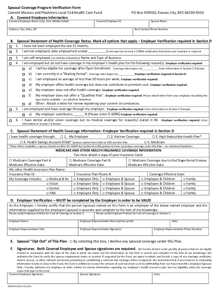 Fillable Online Cement Masons and Plasterers Local 518 Health Care Fund Fax Email Print - pdfFiller