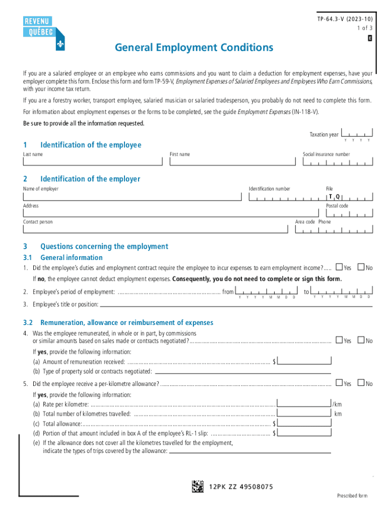 Fillable Online General Employment Conditions Fax Email Print - pdfFiller