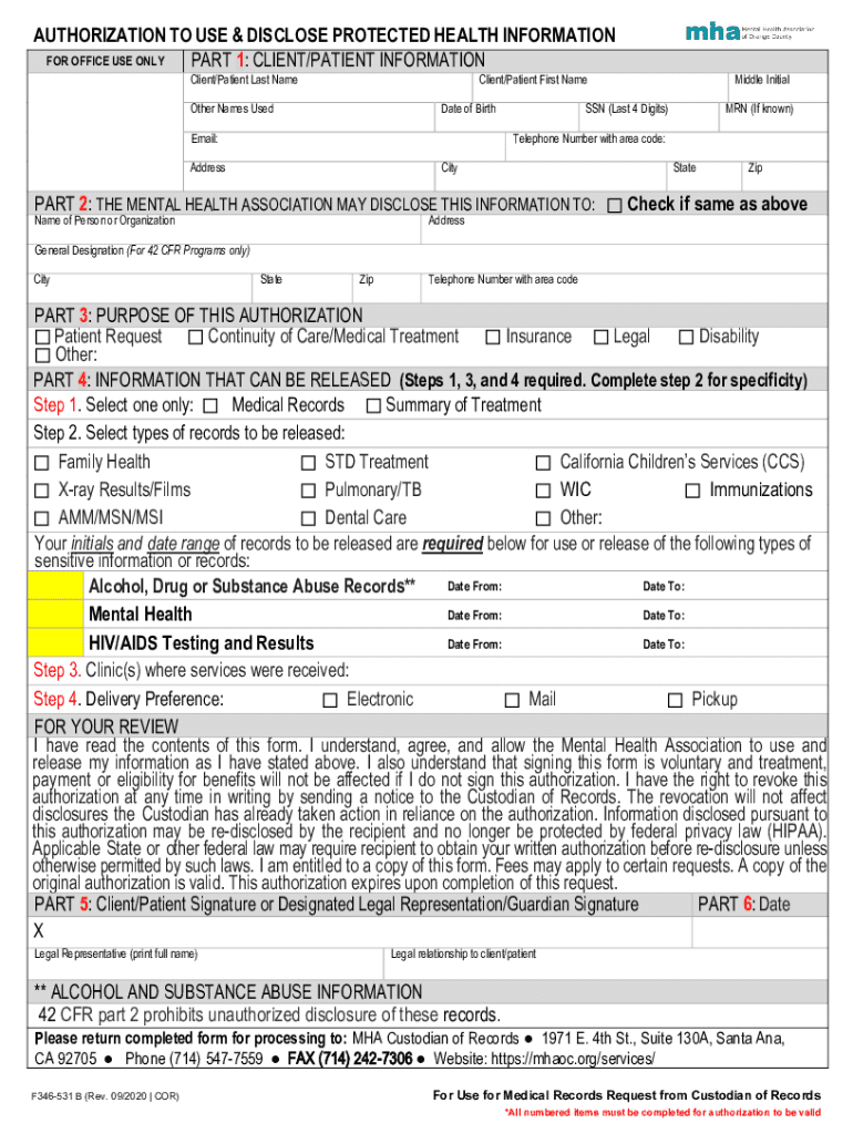 Fillable Online Authorization to Use & Disclose Protected Health Information Fax Email Print ...