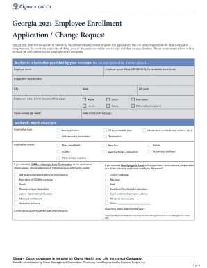 Fillable Online Georgia Employee Enrollment Application Fax Email Print - pdfFiller
