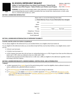 in-school Deferment Request Doc Template | pdfFiller