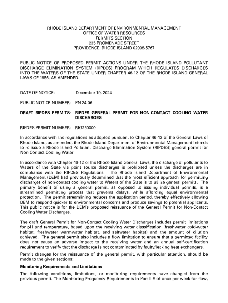 Fillable Online Public Notice of Proposed Permit Actions Under the ...