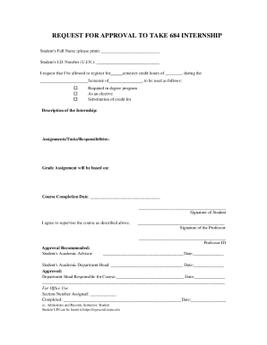 Fillable Online Request for Internship Approval Fax Email Print - pdfFiller
