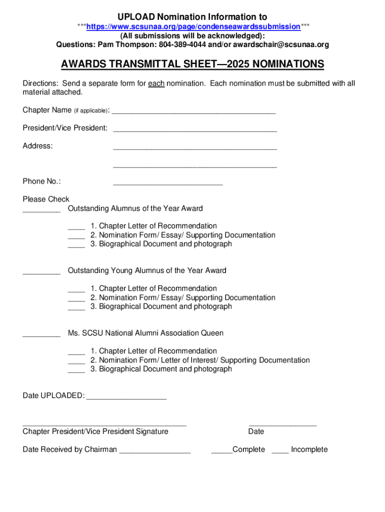 Fillable Online 2025 Awards Nomination Packet Fax Email Print - pdfFiller