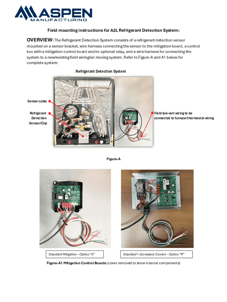 Fillable Online Field mounting instructions for A2L Refrigerant ...