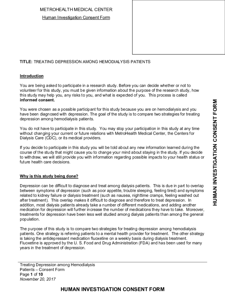 Fillable Online Treating Depression Among Hemodialysis Patients Fax Email Print - pdfFiller